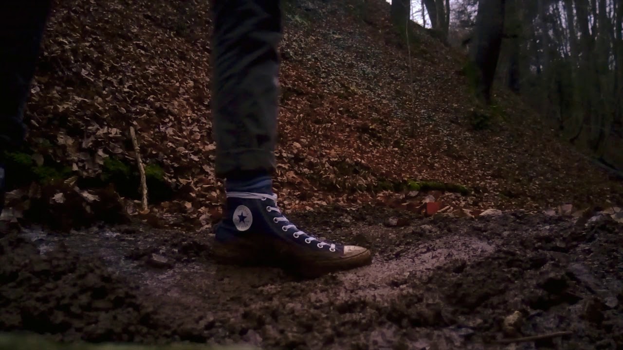 Blue CONVERSE high in mud - YouTube