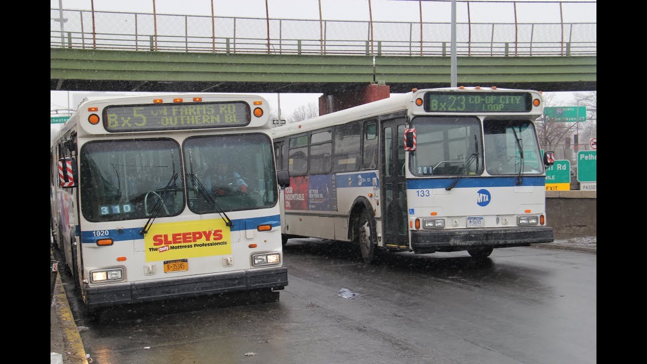 Orion V Bx23, D60HF Bx5 & Orion VII NG HLF Bx29 leaving Bruckner Blvd ...