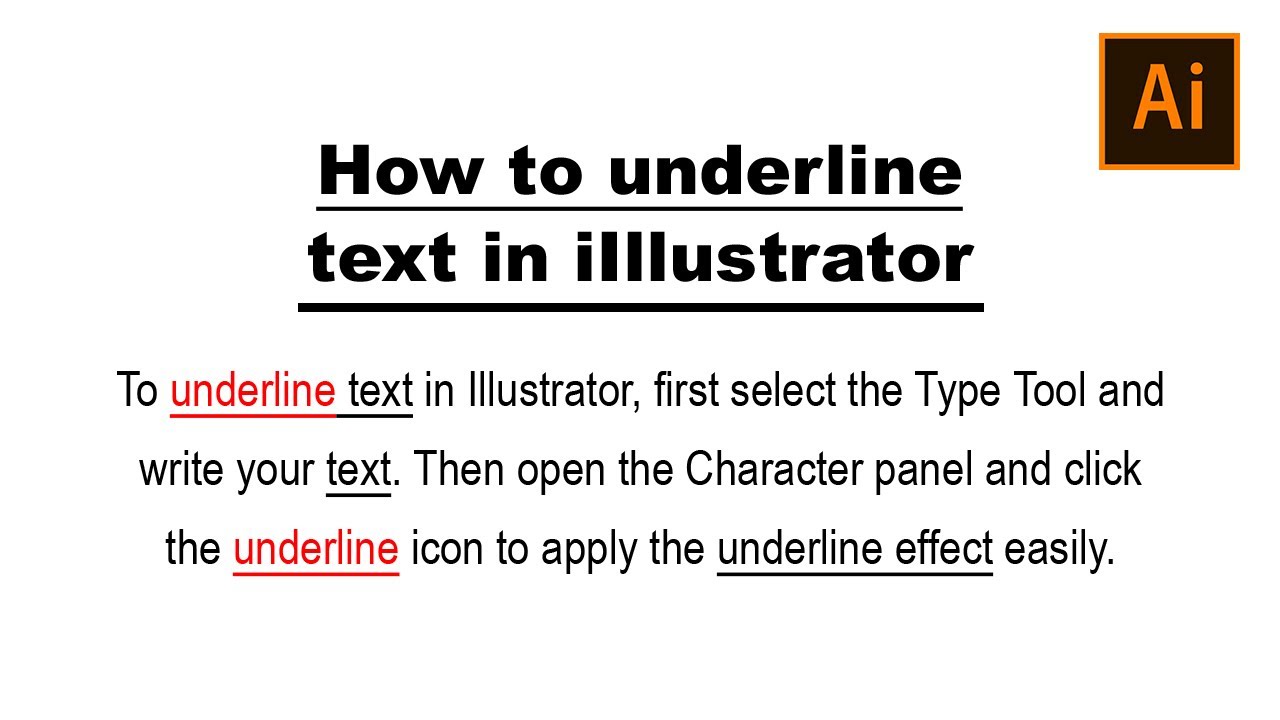 How to underline text in illustrator - YouTube