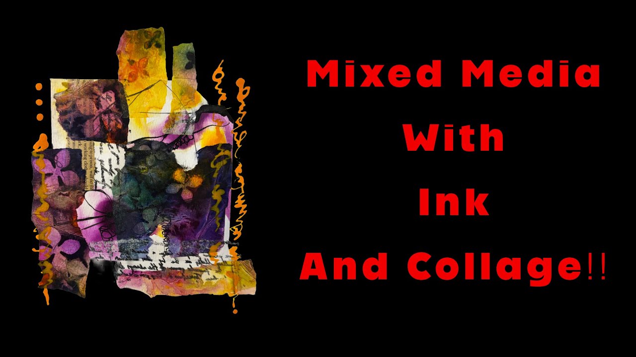 Mixed Media With Ink And Collage!! #artdemo #painting #mixedmedia # ...