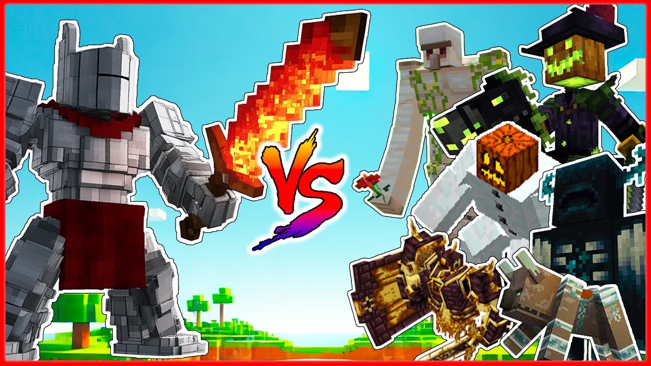 The Returning Knight vs All Minecraft Bosses - Minecraft Mob Battle ...