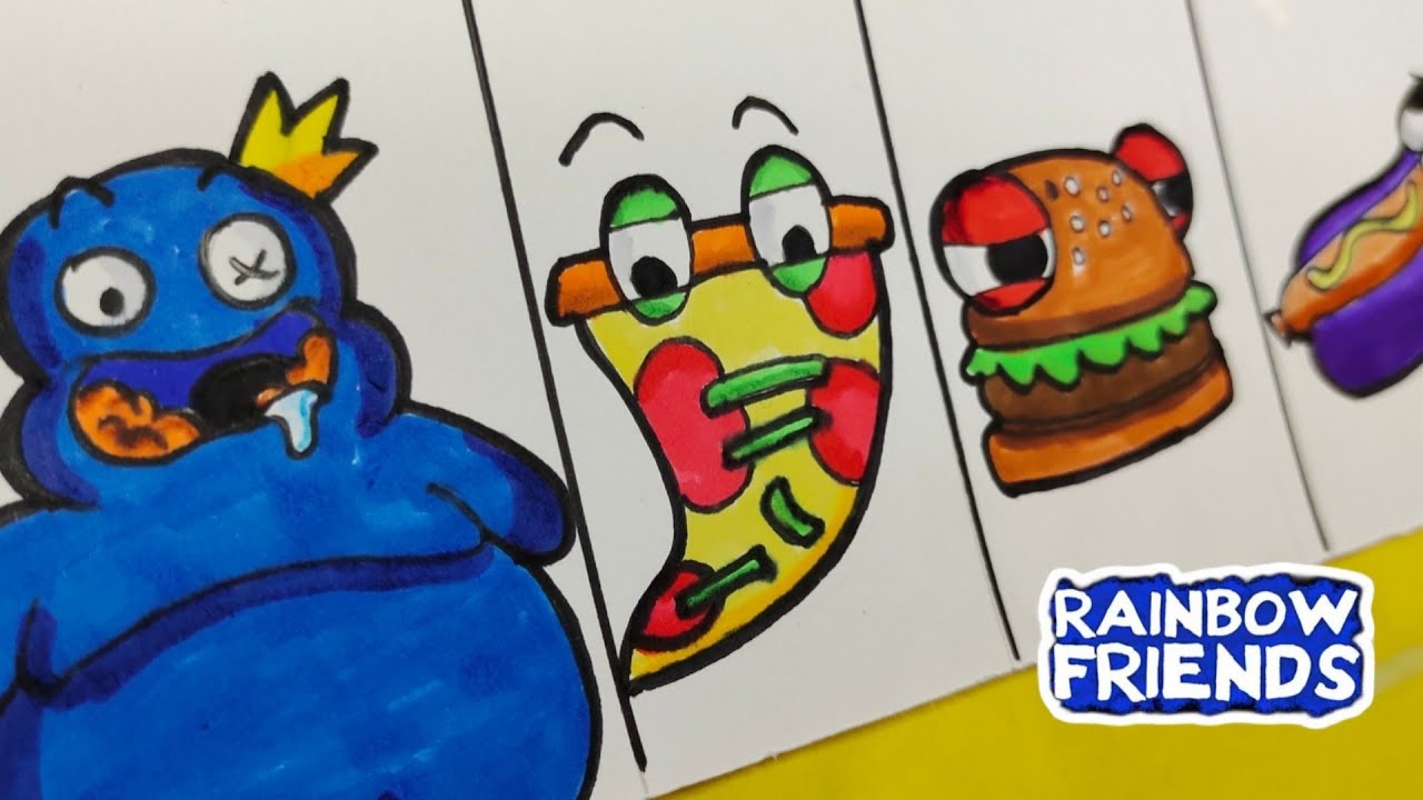 DRAWING RAINBOW FRIENDS FOOD ROBLOX |ALL Rainbow friends Roblox vs ...