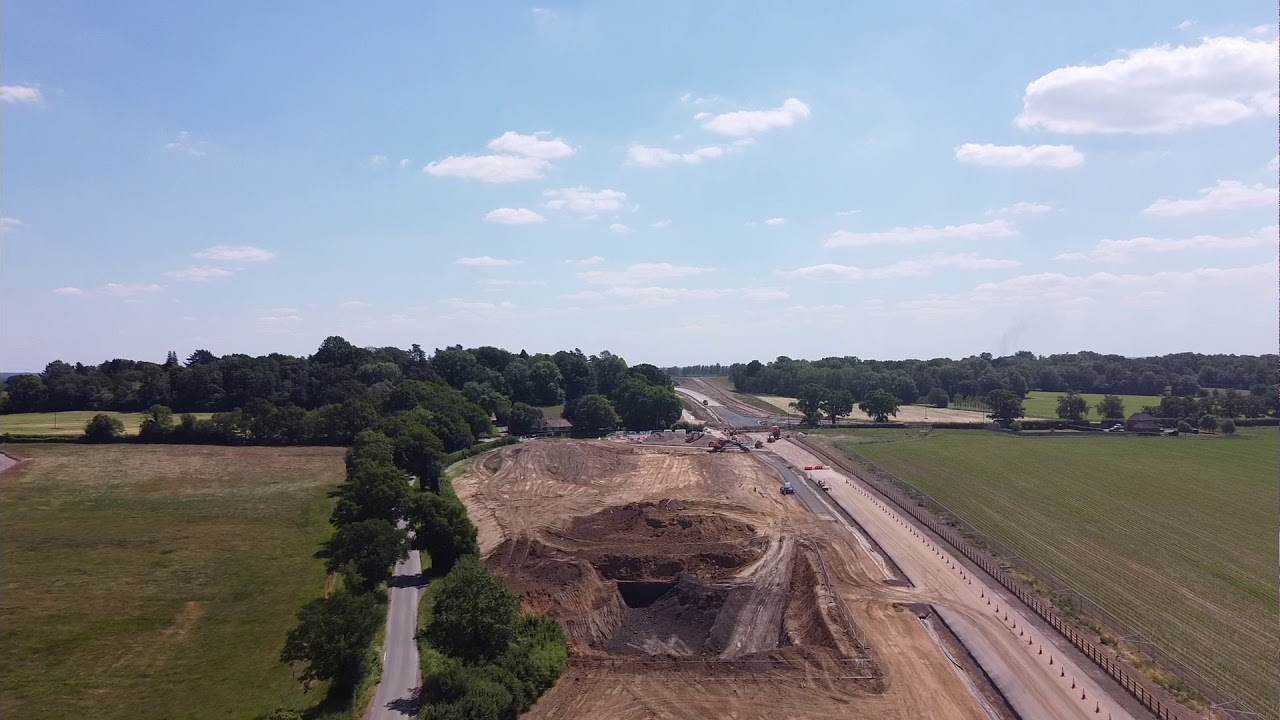 Arborfield relief road (Observer way) under construction - YouTube