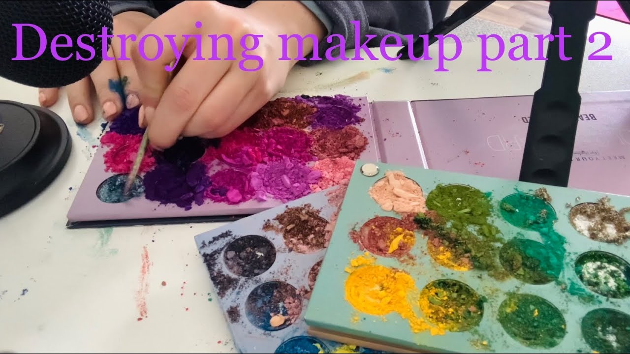 ASMR destroying makeup part 2 💄 - YouTube