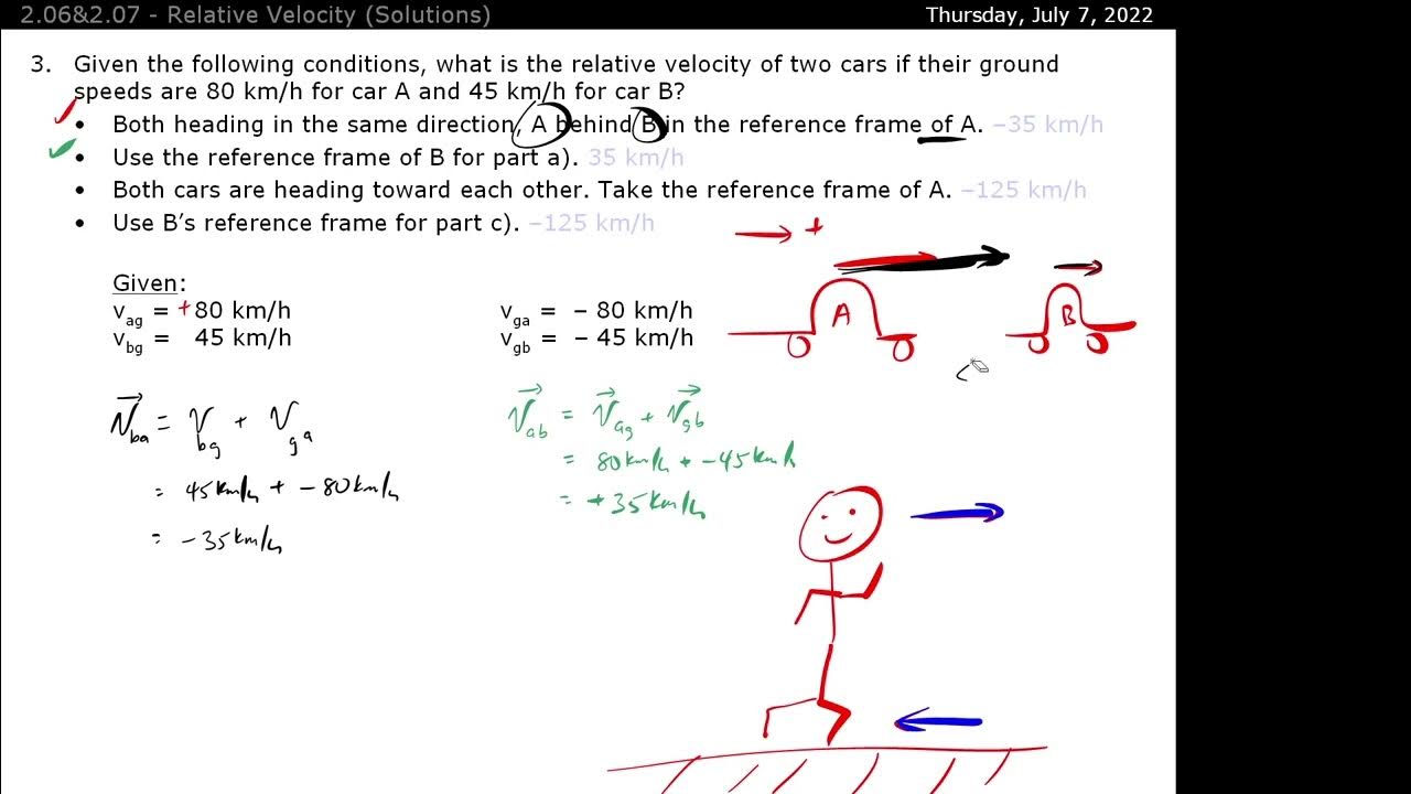 SPH3U Relative Velocity (Homework Answer Key) - YouTube