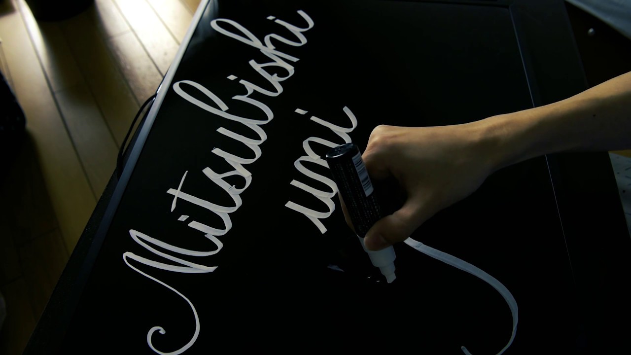 uni POSCA Calligraphy Lettering Copperplate - YouTube