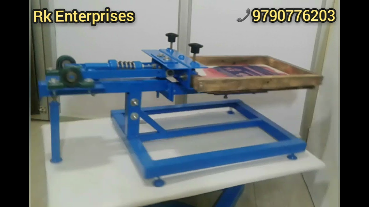 single colour manual screen printing machine - YouTube