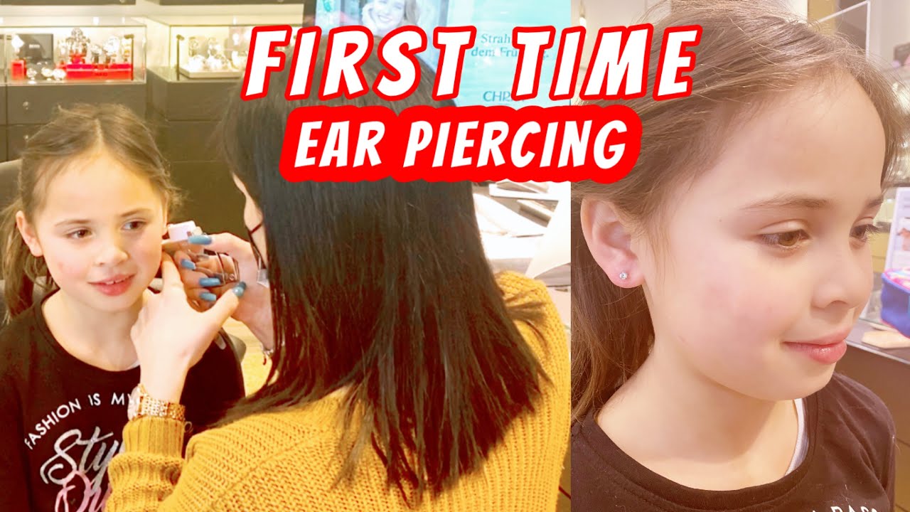 Getting ears pierced for the first time | 8 Years Old Ear Piercing | 8 ...