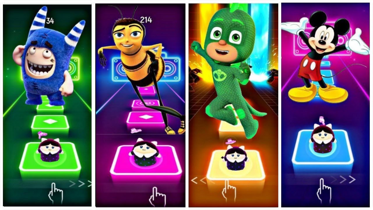 Tiles hop 🎶 Mikki 🆚Catboy🆚Oddbods🆚Barry Tiles hop EDM RUSh 🎶🥰🎵🎼🎼 - YouTube