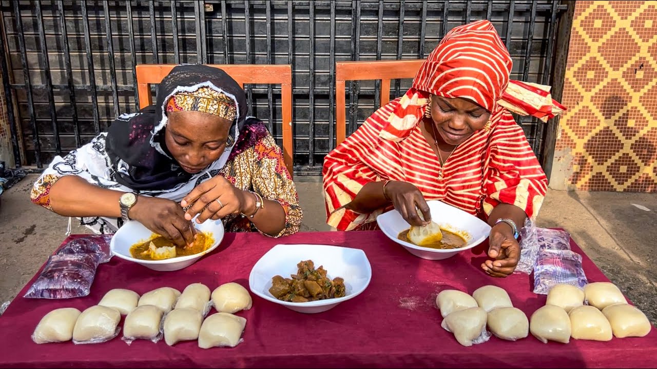 I eat like a Nigerian - Women Fufu competition - social Alhaja vs ...
