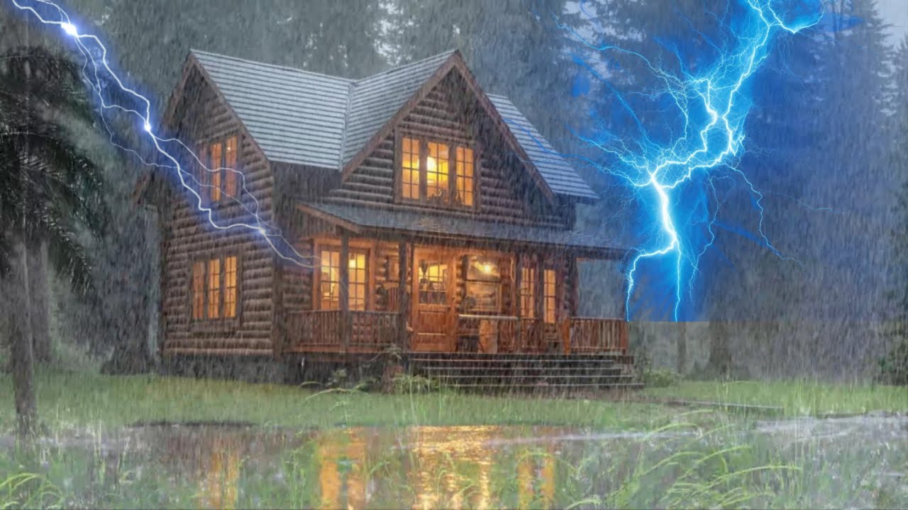 🔴Heavy Rain and Thunder Sounds for Sleeping - Black Screen | Relaxing Thunderstorm, Live Stream ...