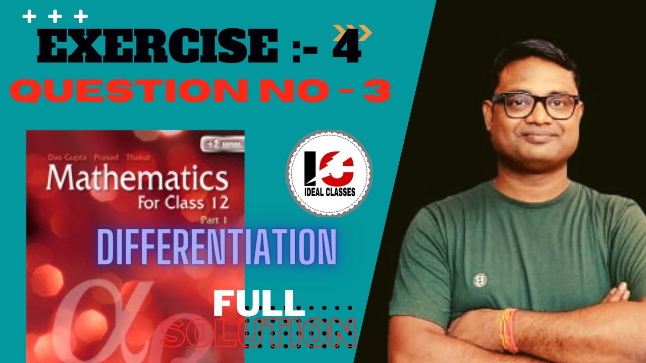 12th Math Bharti Bhawan Chapter 4 Question No 3 Implicit Differentiation Trick For Implicit