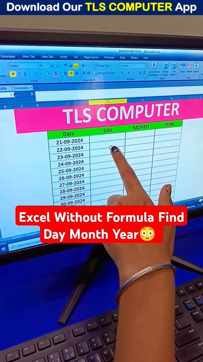 Excel Without Formula Find Day Month Year 😍🔥 Excel Exceltips Tlscomputer Youtube