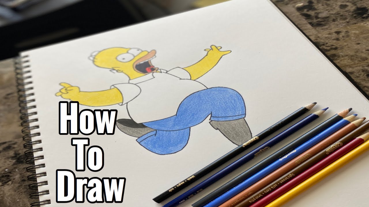 Homer Simpson from The Simpsons Drawing with Colored Pencils | Time ...