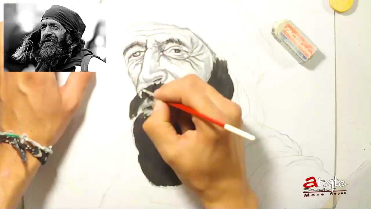 Tutorial dibujar con lápiz y acrílico parte 3 de 4 - YouTube