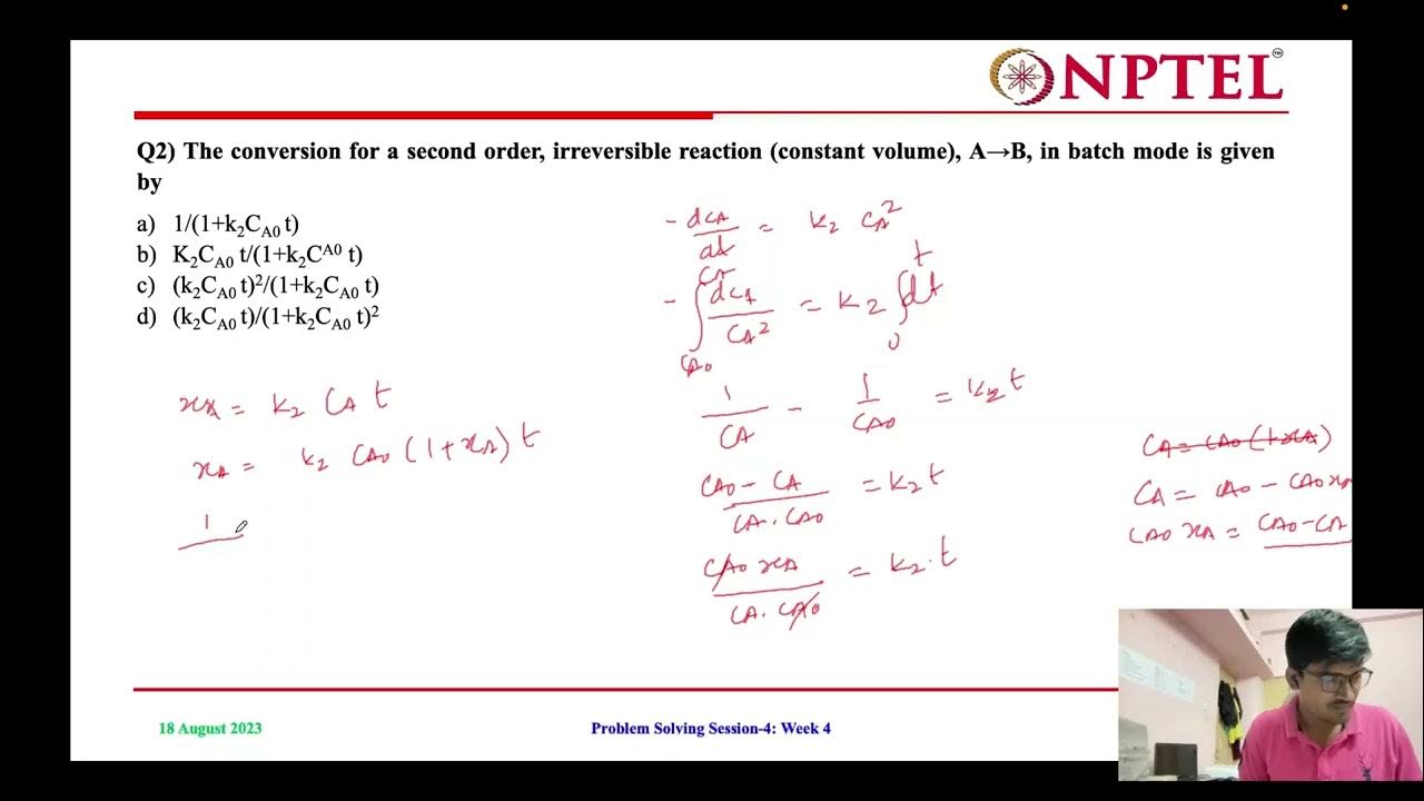 Week 4: Problem-Solving on " Interpretation of Batch Reactor Data" - YouTube