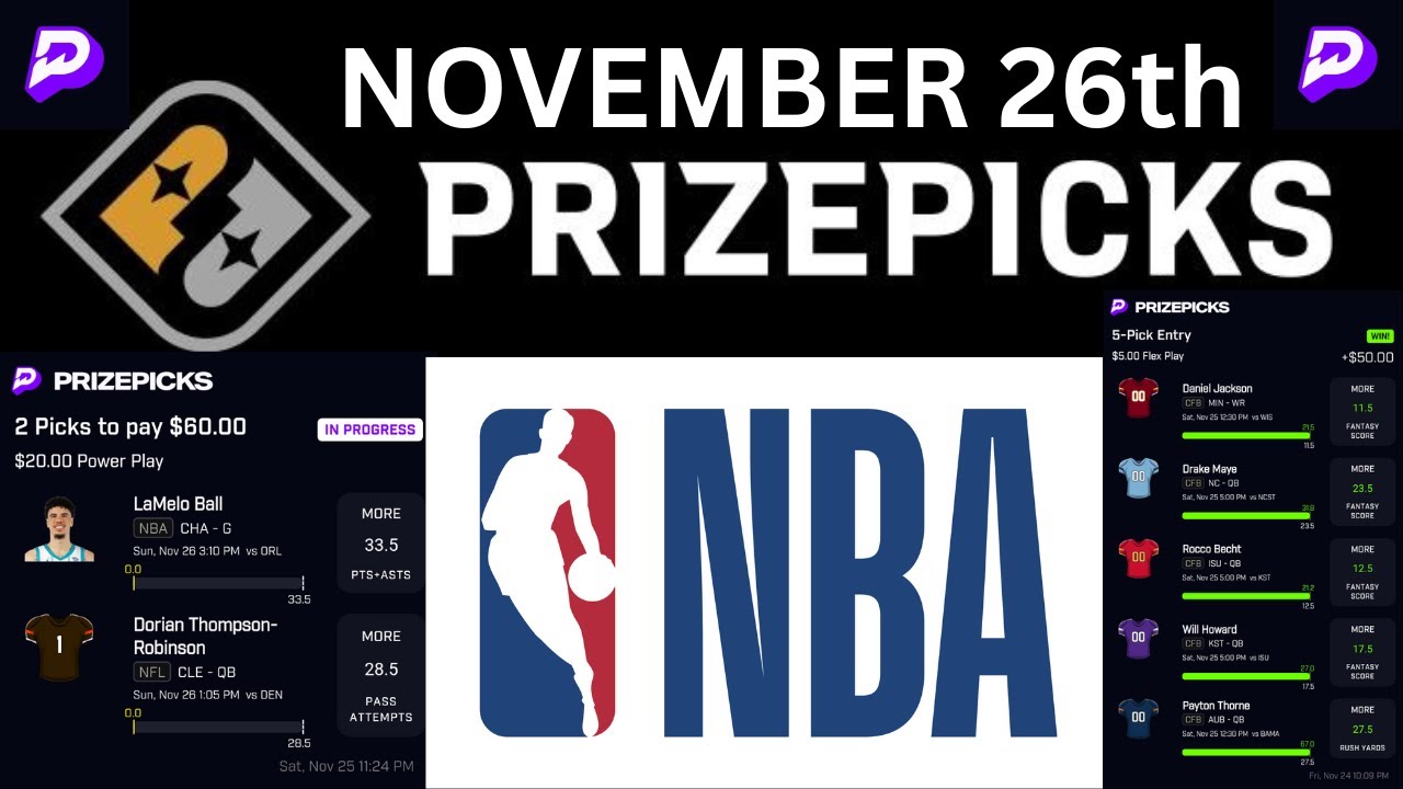 Prize Picks NBA Picks for November 26th - YouTube