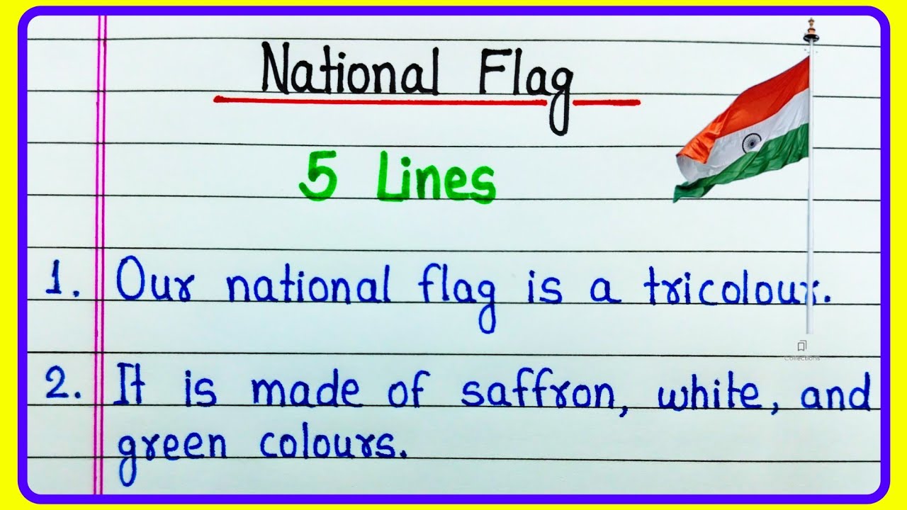 5 lines on National Flag essay in English | Short essay on Our National ...