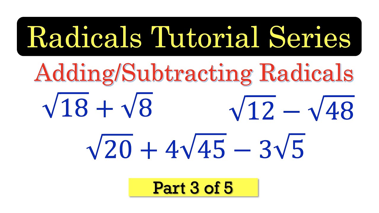 RAD15 Addition and Subtraction of Radicals Part 3 [English subtitles ...