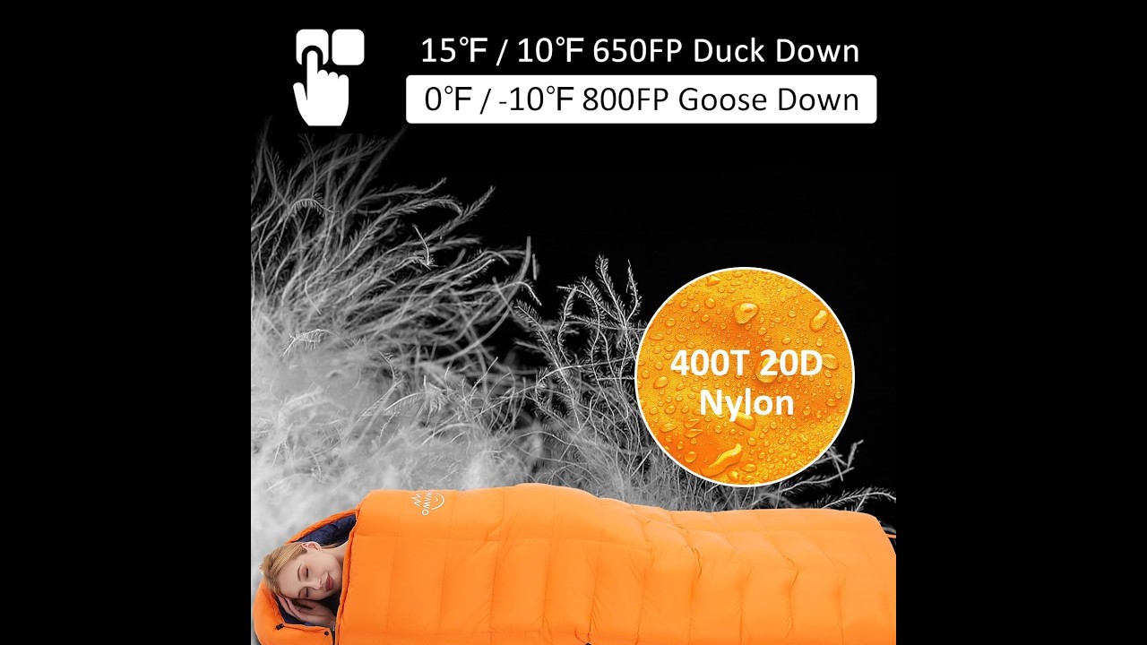 Duck Down Sleeping Bag for Adults Fill Power,Ultralight Wearable 4 ...