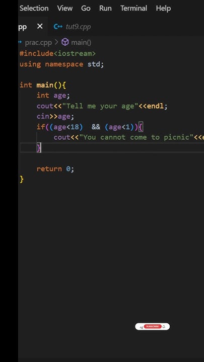 Selection Control Structure in C++ #coding #shorts - YouTube