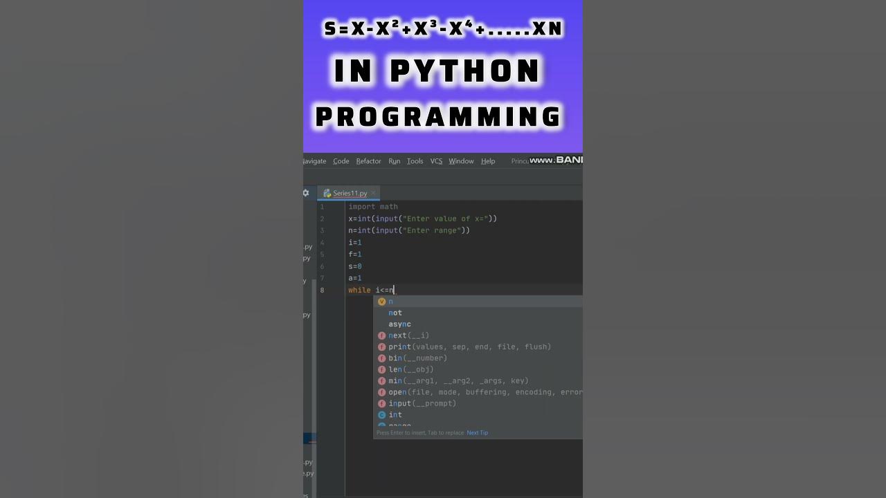 sum of series in Python short #coding #shorts #python #programming - YouTube