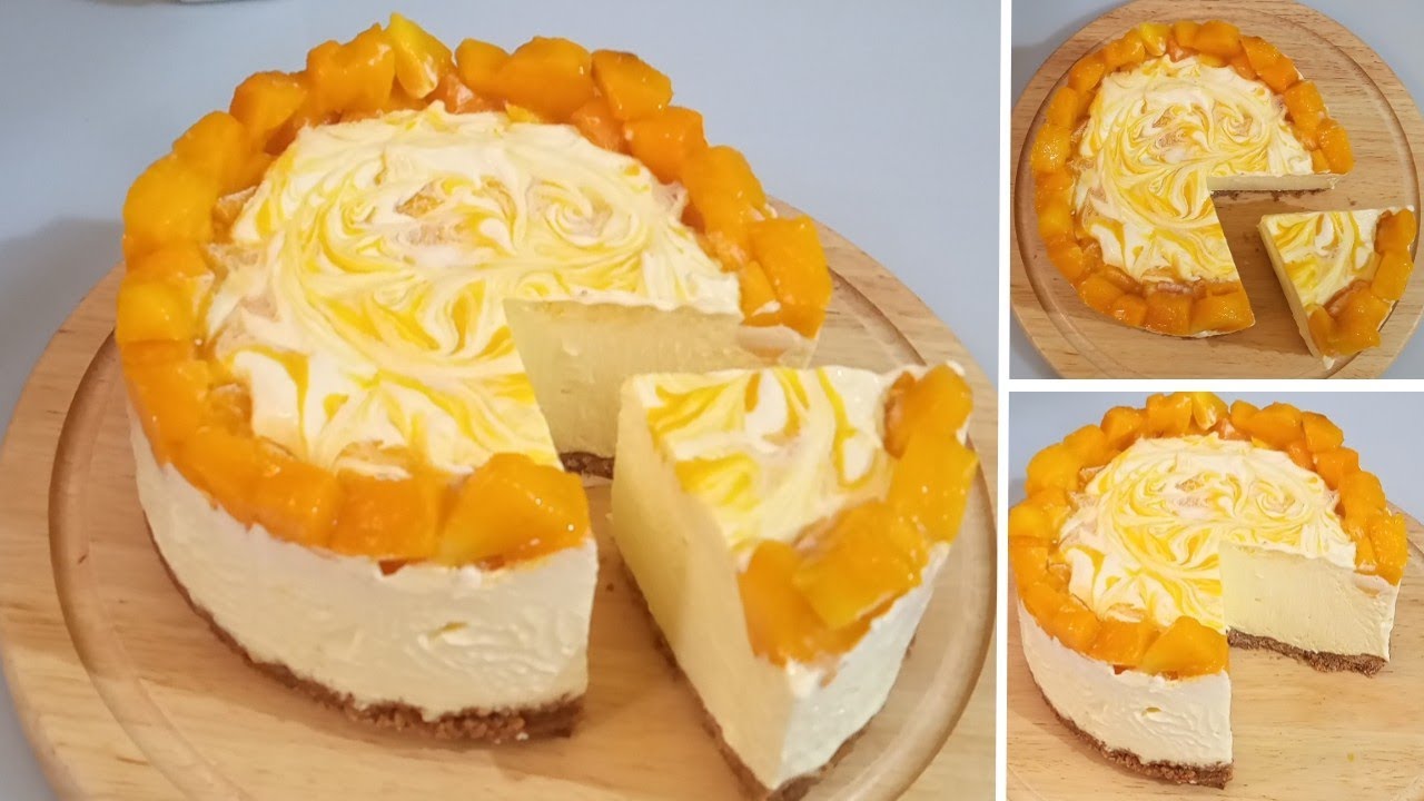 Ice Cream mango cake | 2 in 1 recipe for mango lover - YouTube