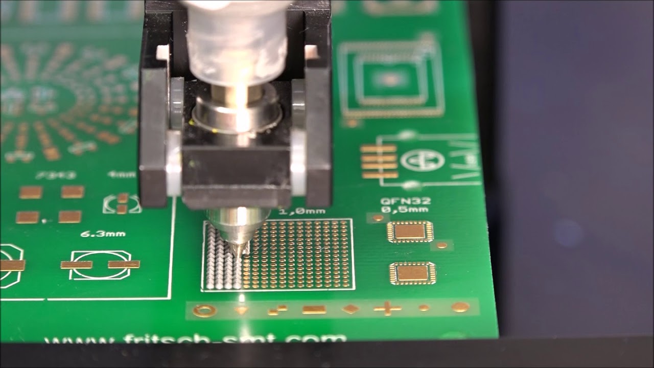 FRITSCH SMT - BGA dispensing - Dispensing machine dispenseALL420 - YouTube