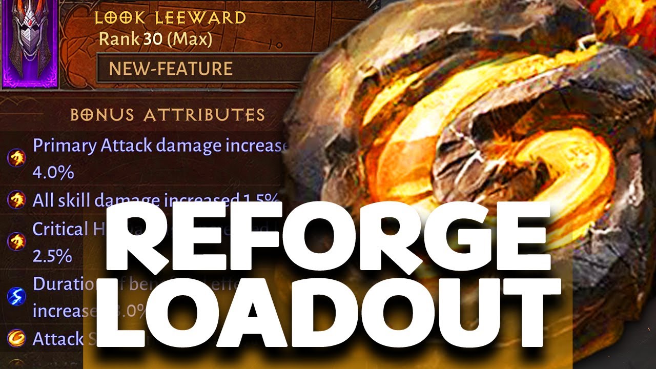 HOW TO USE REFORGE LOADOUT? | Diablo Immortal - YouTube