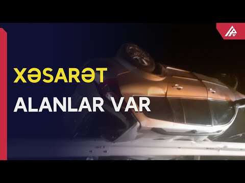 Siyəzəndə maşın yoldan çıxaraq aşdı - APA TV