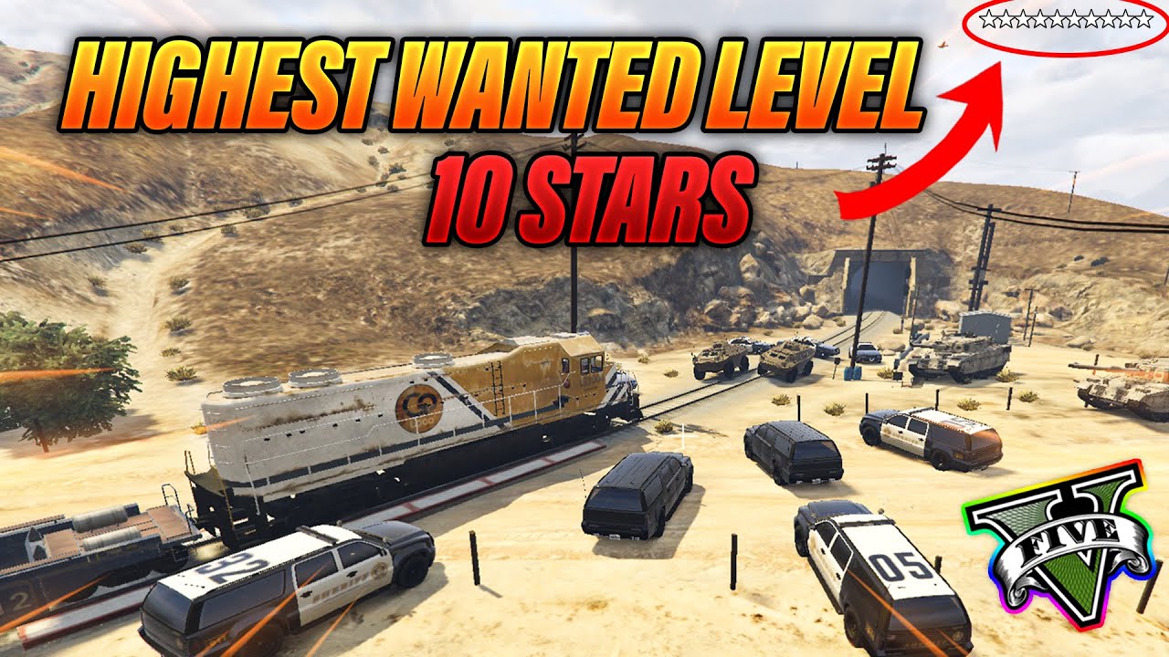 10 star police wanted level!! GTA 5 - YouTube
