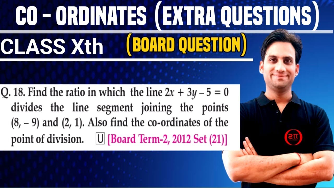 Find The Ratio In Which The Line 2x 3y 5 0 Divides The Line Segment
