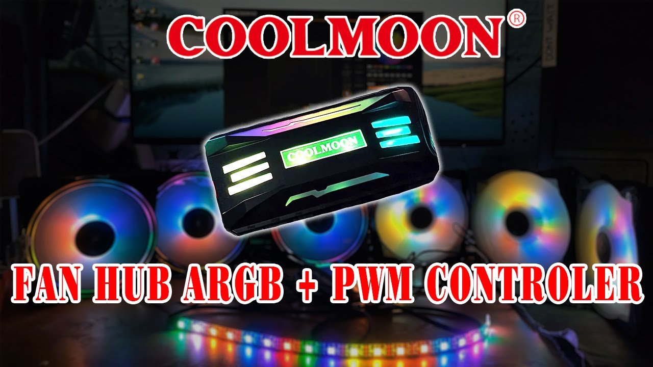 Fan Hub COOLMOON PA-1 ARGB + PWM Controller - YouTube