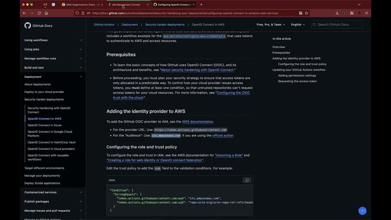GitHub Workflows using OIDC AWS Provider - YouTube