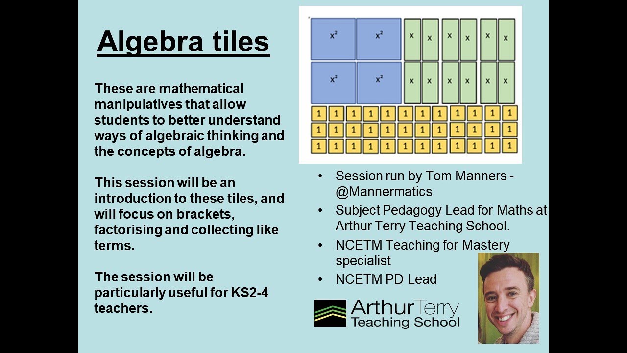 Algebra tiles - an introduction and so much more - YouTube