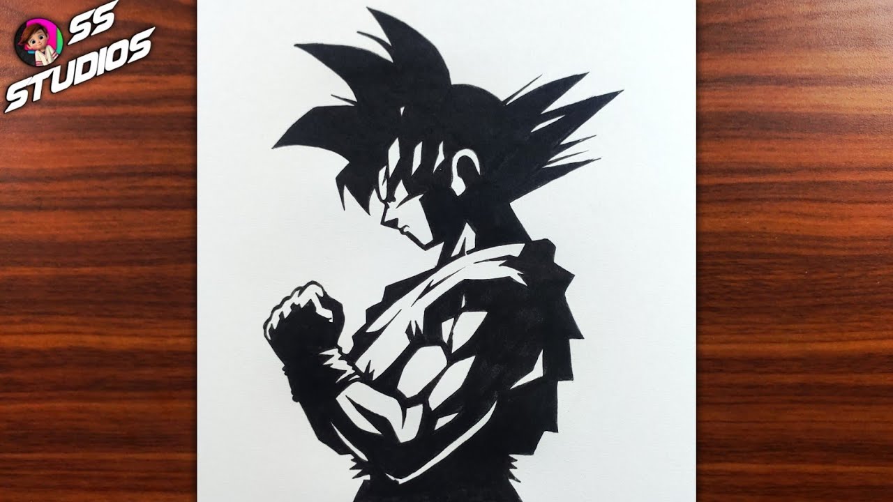 Goku Shadow art | How to Draw Goku Master Ultra Instinct - YouTube