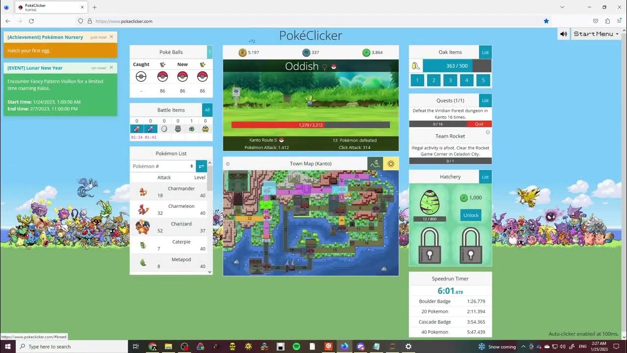 Pokeclicker Catch-em-all in 1:38:34 (codes, autoclicker, v0.10.8) - YouTube