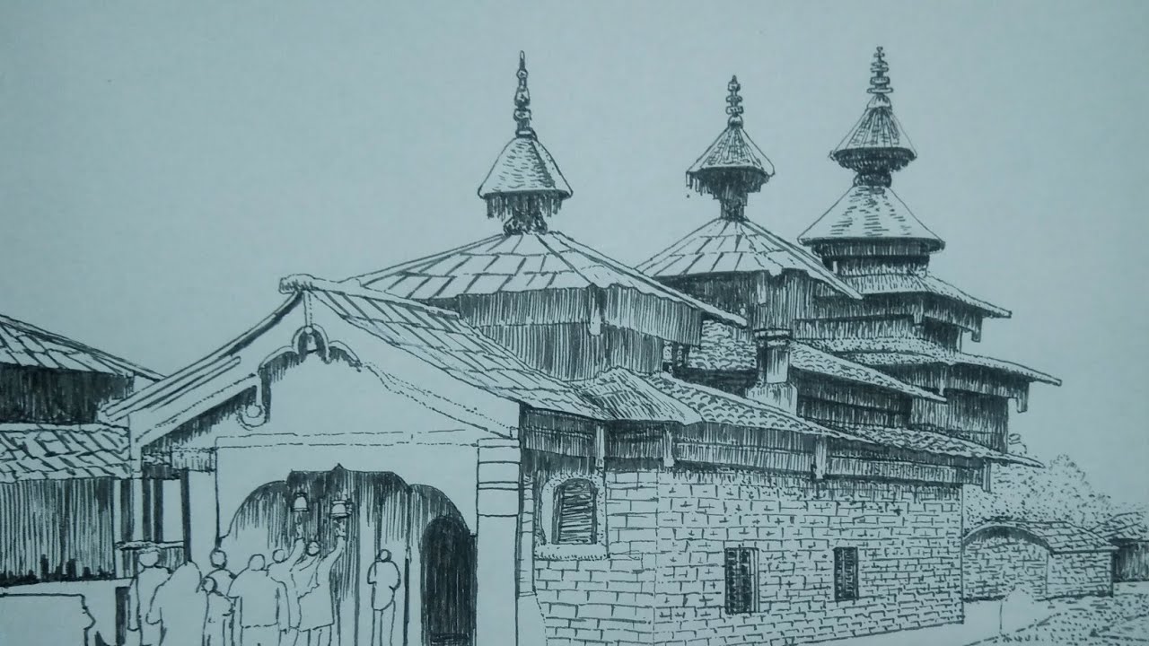 How to draw Mahasu Devta Temple || Temple Drawing || Part - 2 - YouTube