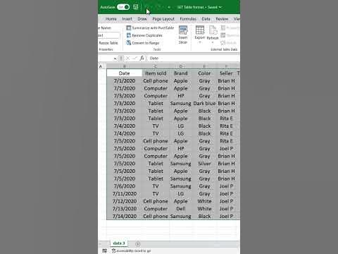 #excelsolution how to format a data sheet as a table faster | CTRL + T #shorts #exceltips - YouTube