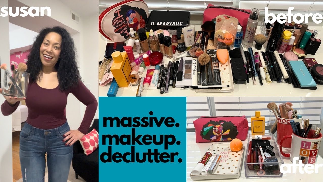MASSIVE MAKEUP PURGE + DECLUTTER & ORGANIZATION + ALL MAKEUP EXPIRATION ...