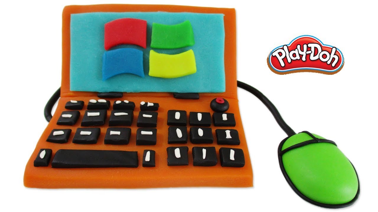 How to make play doh laptop computer - YouTube