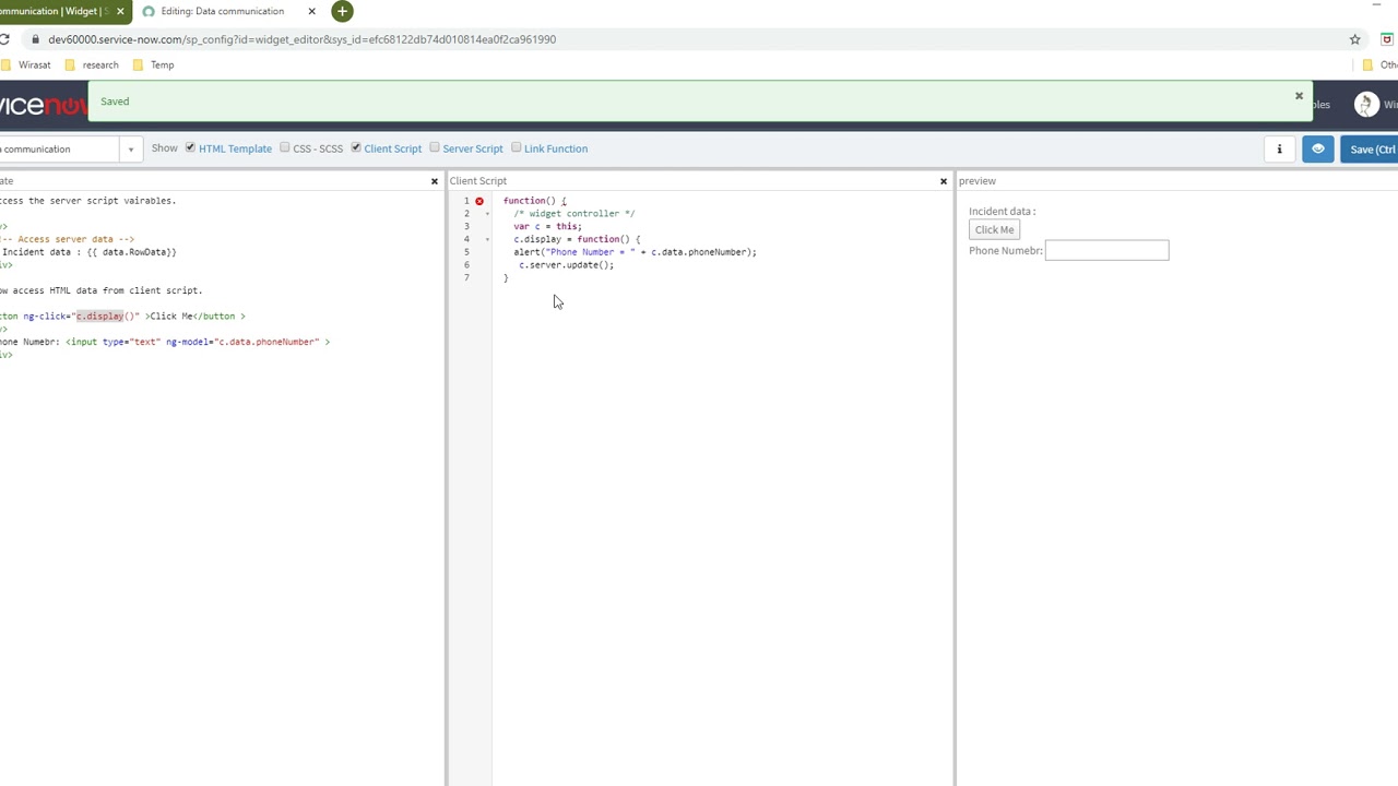 ServiceNow - Data communication in widgets - YouTube