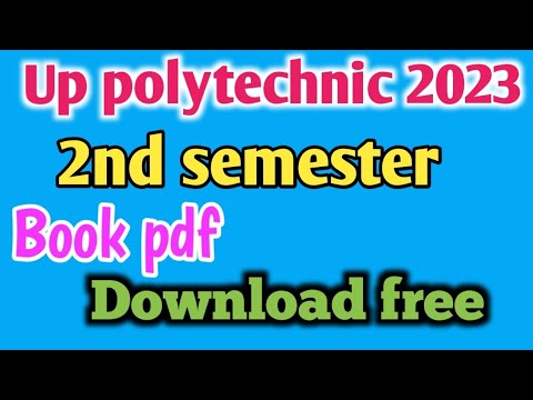 up polytechnic 2nd semester Book pdf download free #uppolytechnic2023 ...