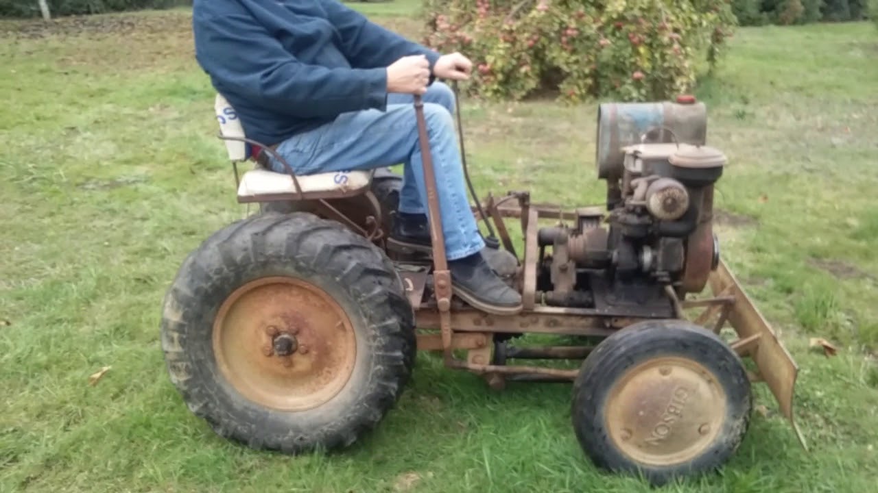 1946 Gibson Model A Tractor Driving Before Restoration. - YouTube
