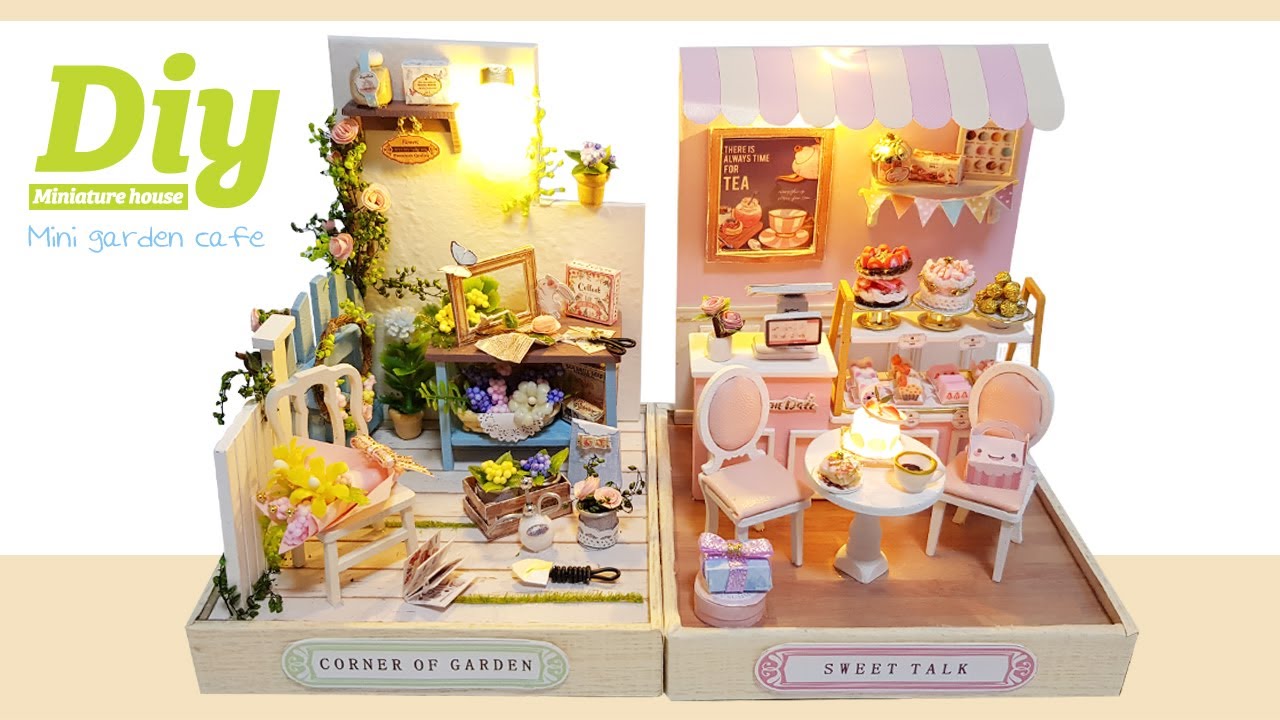 DIY Miniature Dollhouse Kitㅣmini garden cafeㅣ미니 가든카페ㅣ미니어처하우스ㅣ박소소(soso ...