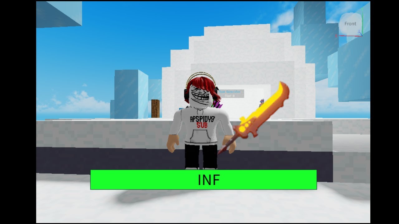 Trolling with infinite health(Roblox bedwars) - YouTube