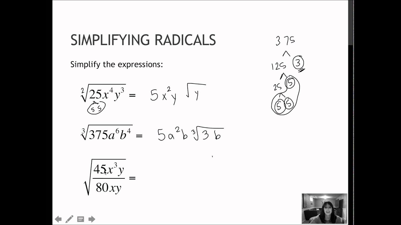 95 Simplifying Radicals (6.3) - YouTube