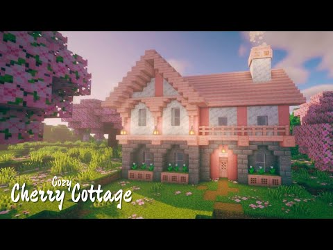 How to Build a Beautiful Cherry Blossom Cottage in Minecraft - YouTube