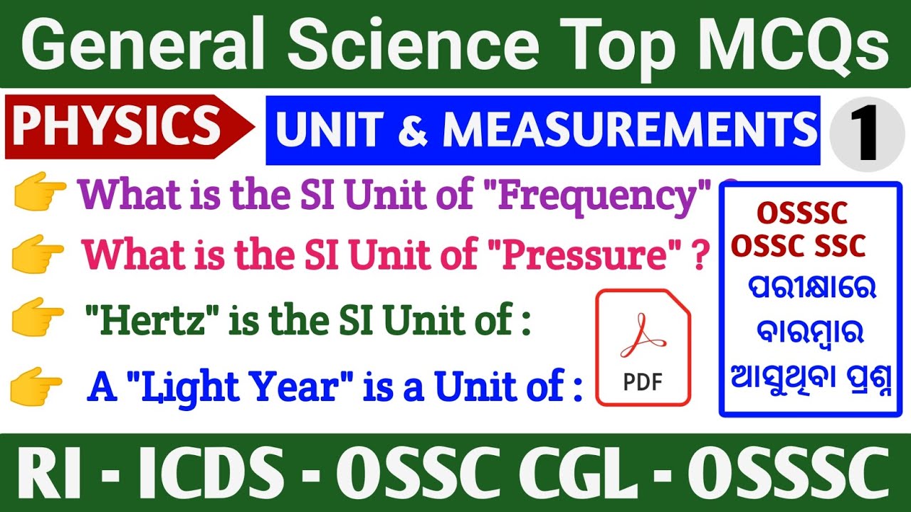 Units And Measurements | SI Units | Physics | General Science Mcq - YouTube