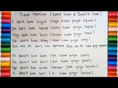 Belajar Bahasa Inggris Tentang Penggunaan Don't Have and Doesn't Have ...